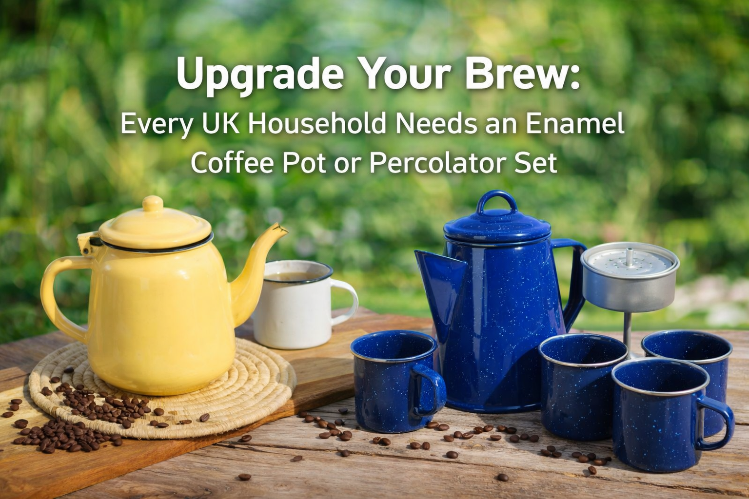 Enamel Coffee Pot & Percolator Set UK | Explorer Essentials